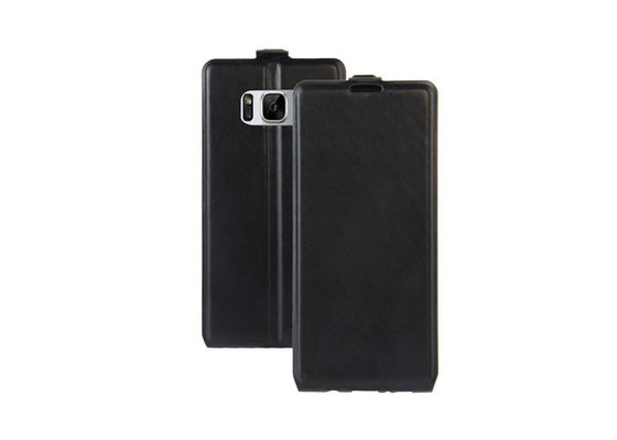 Pure Black Tpu Samsung Leather Phone Cases Touching Comfortable Customized