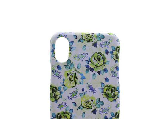 Protective IPhone X Pc Phone Case Green Flower Pattern Scratch Resistant