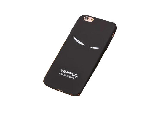 Matting Surface  Black Iphone  Pc Phone Case Back Cover With Silkprint Face