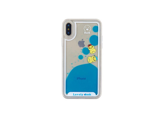 Summer Design Custom Made Phone Cases Cute Duck With Quick-sand For Iphone X