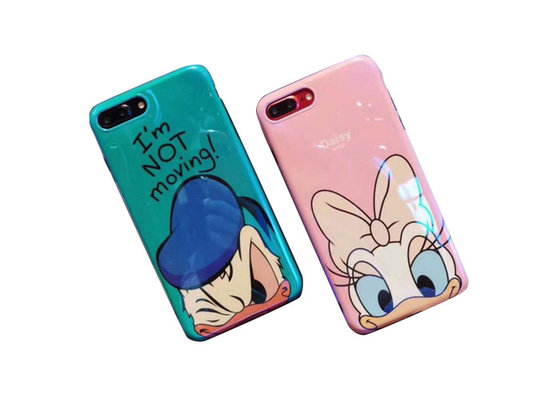 Bling Surface Donald Duck IMD Print TPU Apple Cell Phone Cases Lip Around The Edge