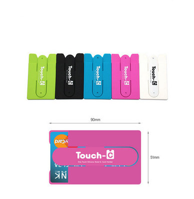 Custom 3M Sticky Adhesive Great Sticker Silicone Credit Card Holder Wallet Pocket