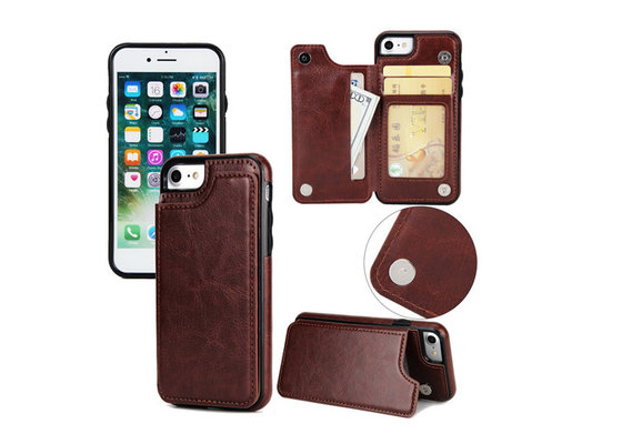Grid Pu Leather Phone Case Various Type Customized Designer Eco - Friendly