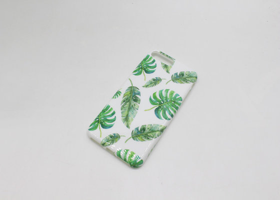 Green Leaf Decoration IMD With TPU Apple Cell Phone Cases For Smartphone