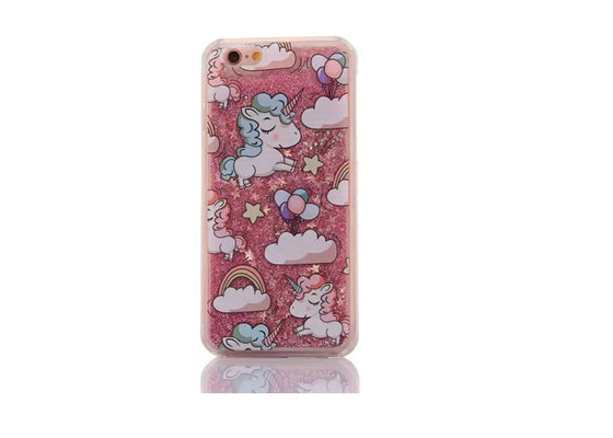 3D Unicorn Liquid Glitter PC Phone Case For iPhone 5 / 5S / 6 / 6S / 7 / 7 Plus