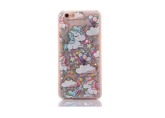 3D Unicorn Liquid Glitter PC Phone Case For iPhone 5 / 5S / 6 / 6S / 7 / 7 Plus