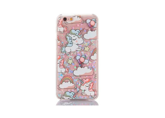 3D Unicorn Liquid Glitter PC Phone Case For iPhone 5 / 5S / 6 / 6S / 7 / 7 Plus