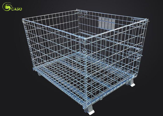 China Logistics Turnover Box Collapsible Storage Shelves Wire Mesh Metal Pallet Cage supplier
