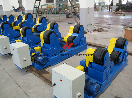 40T Vessel Pipe Welding Rotator With Rubber Roller , High Speed Self Aligning Rotators