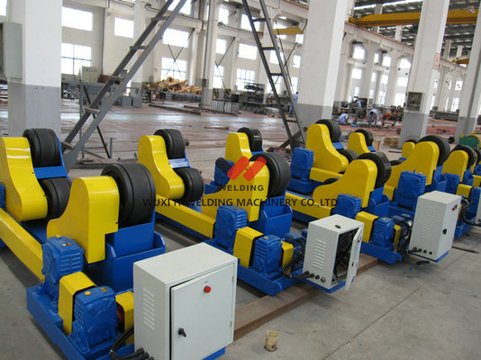 40T Vessel Pipe Welding Rotator With Rubber Roller , High Speed Self Aligning Rotators