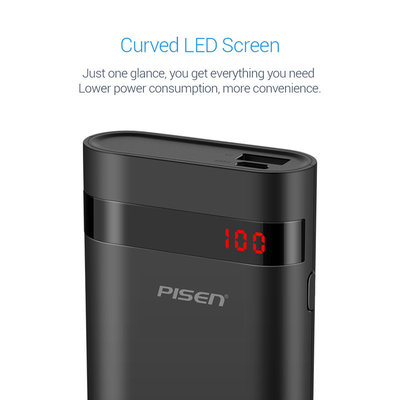 PISEN 2017 NEW LED Mobile Universal Power Bank 10000mAh Portable Charger
