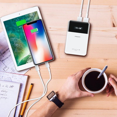 2.4A LCD Fast Charging Dual USB Output PISEN Mobile Universal Power Bank 10000mAh Portable Charger CB CE FCC Certificate
