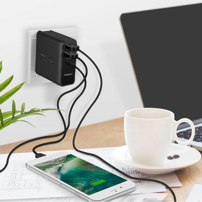 PISEN NEW 2017 2 in 1 AC Plug Type C Portable Power Bank 5000mah EU UK US Dual USB Wall Charger