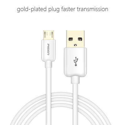 PISEN 0.8m 1m 1.5m 3m 2 in 1 Micro USB Data Cable for Android