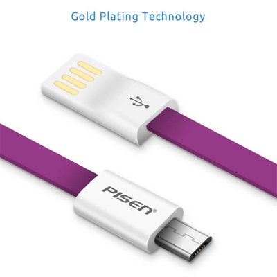 PISEN 0.02m Multicolor Mobile Phone Flat Micro USB Data Cable