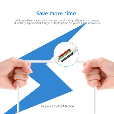 PISEN 1m 3.28ft Durable Multicolor Double Sides Workable Fast Charging Flat Zinc Alloy USB Type-C Cable