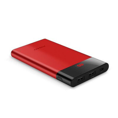 PISEN NEW LED Slim Fast Charging Polymer Battery Mobile Universal Power Bank 10000mAh Dual USB Output Portable Charger