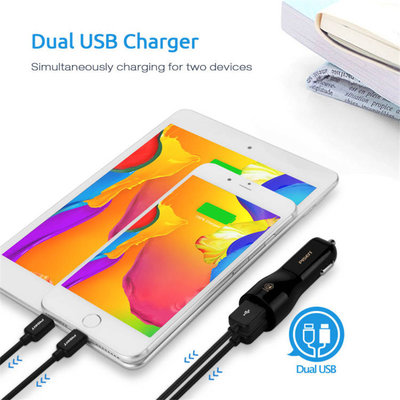 PISEN Mobile Phone Universal Smart Wireless 5V 1A 2A Dual USB Car Charger CE FCC Certification