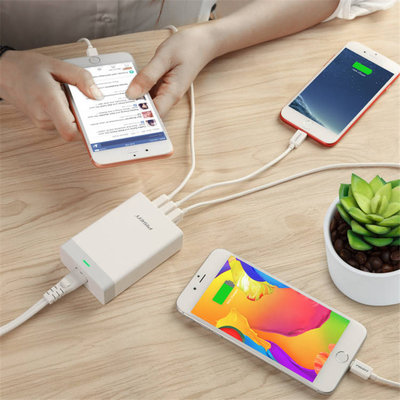 PISEN NEW 2017 Mobile Phone Portable 40W 5V 2.4A 3A US Type C 5 Port USB Charger