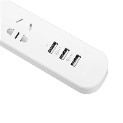 PISEN 1.8m 6ft Cable Fast Charging 3 Outles Power Strip With 1A 2.4A 2.4A 3 USB Output