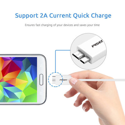 PISEN High Quality Durable 0.8m 1.5m Fast Charging USB 3.0 Cable for Samsung Galaxy Mobile Phone