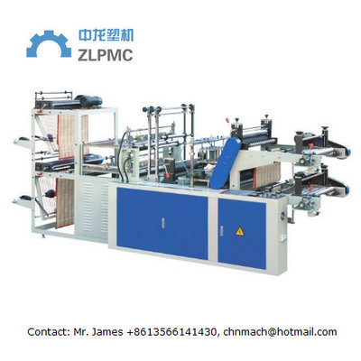 Two Layers Automatic Plastic Bag Making Machine For T-Shirt Bag Rolled Flat Bag