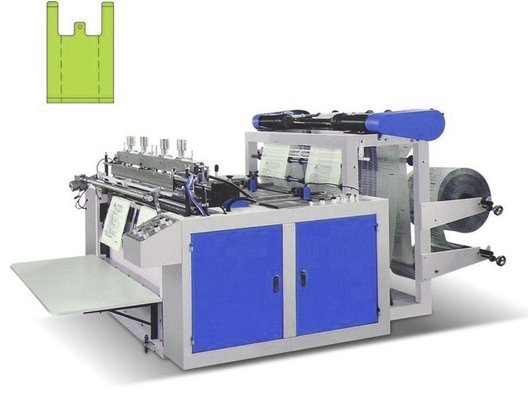 Two Lines Automatic Plastic Bag Making Machine Hot Sealing For T Shirt Bag
