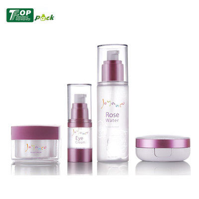 Plastic Airless Pump Container , Transparent Cylinder Airless Lotion Pump Bottles