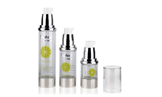 Hot Stamping ABS Plastic Airless Pump Bottles 15ml 30ml 50ml