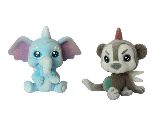 Phthalate Free Gary Soft  Animals Flocked Monster Dog With White Wing
