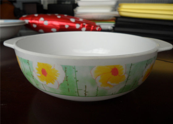 Flower Printed Melamine Plastic Bowls , Recycle Melamine Soup Bowls Dishwasher Safe