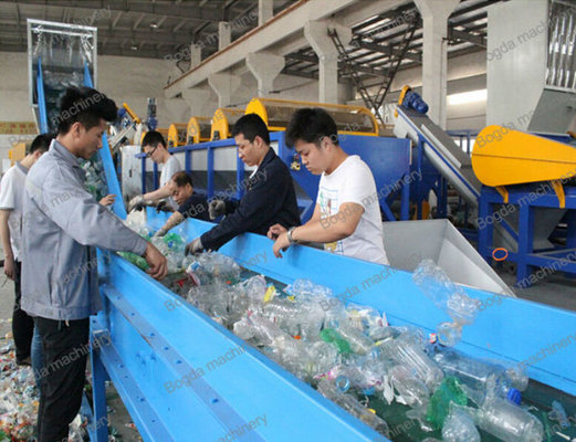 Used plastic PET bottle flakes washing cleaning recycling drying machine for bottles