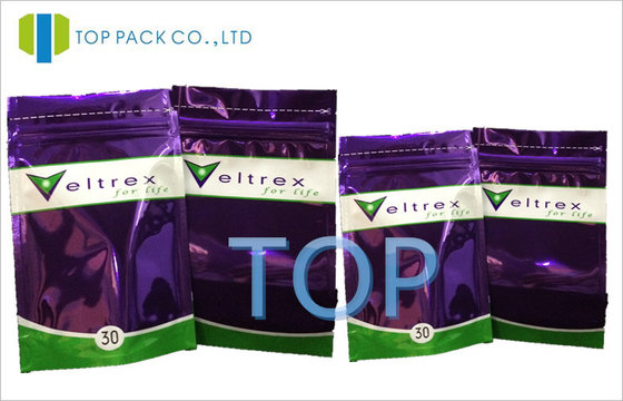 Zipper Standing Aluminum Foil Plastic Bags Custom Made Food Use