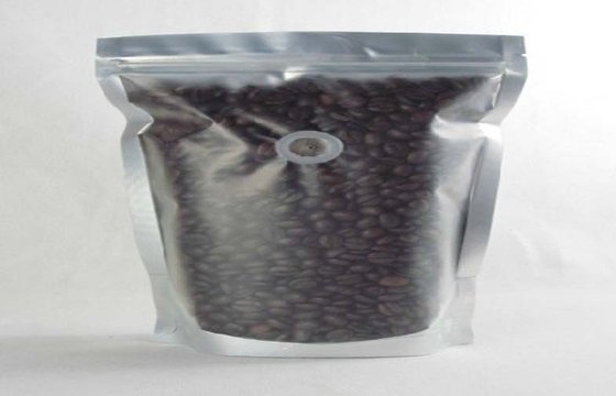 FDA Food Packing Transparent Zipper Plastic Coffee Bags Custom