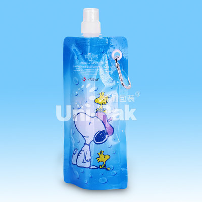 Foldable Stand Up Plastic Water Bag Aluminum Foil For Sport Drinking Spout Water
