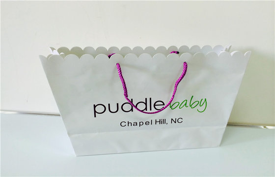 Foldable Top Edge Wava Laminated Coated Paper Gift Bags For Shopping