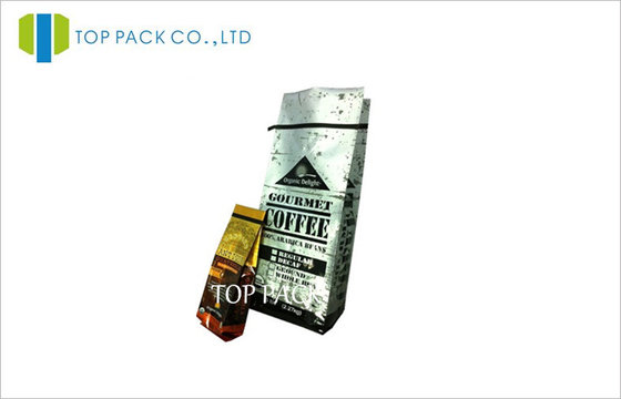 Tin Tie Coffee Packaging Pouches , Side Gusset ziplock storage bags