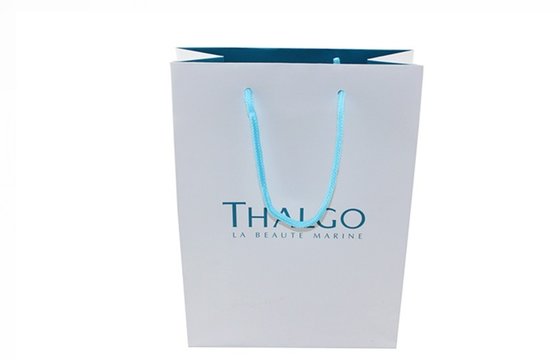 Recyclable Small Personalized White Paper Shopping Bags With Handles