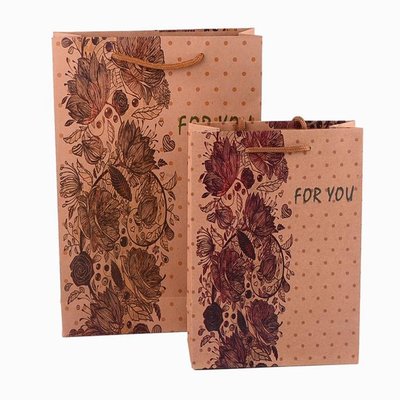 Customed new special paper bag size Fashion with logo printed warp and weft paper material kraft paper shopping bag