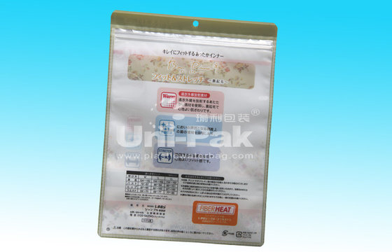 PET / CPP Plastic Clothing Packaging Bags With Zipper Lock , Hermetic Bag
