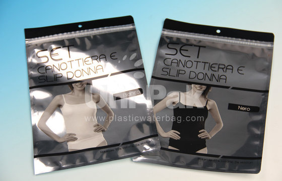 Luxury Underdress Stand Up Zipper Bag For Garment Packaging , CPP Bag
