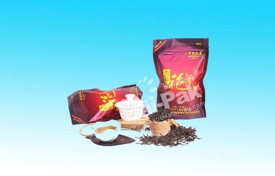 Kraft Paper Stand Up Zip Lock Packaging Bags BPA free For Tea