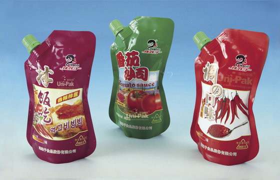 Laminated Stand Up Spout Sterile Opaque Aluminum Foil Retort Snack Food Packaging Bags
