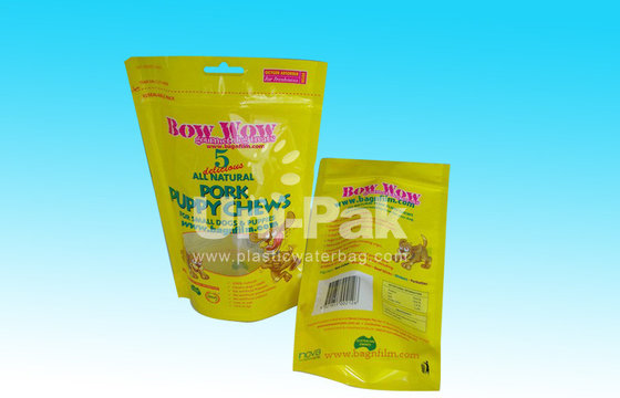 Customized Stand Up Resealable plastic zip lock bags For Pet Food