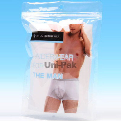 Plastic Garment Packaging Bags With Reclosable Zipper Underwear Packaging