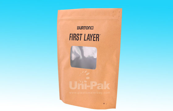 Reclosable Zip Lock Packaging Bags Customized Printing Kraft Paper