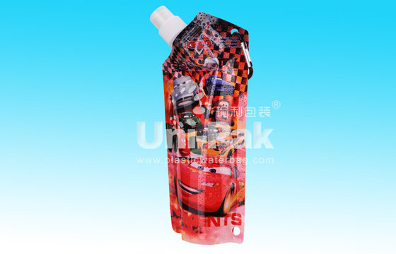 Water Proof Plastic Water Bag , Foldable Sport Drinking Water Stand Up Pouch