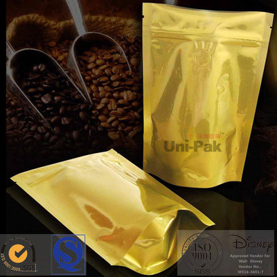 Customized Gravure Printing Aluminum Foil Bags With Zipper For Coffee Packaging
