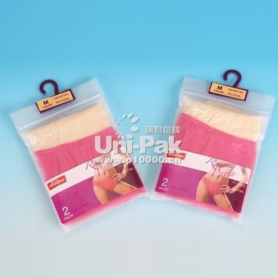 Ziplock Garment Packaging Bags With Hanger Hook For Underwear Usage