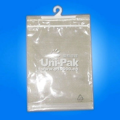 Ziplock Garment Packaging Bags With Hanger Hook For Underwear Usage